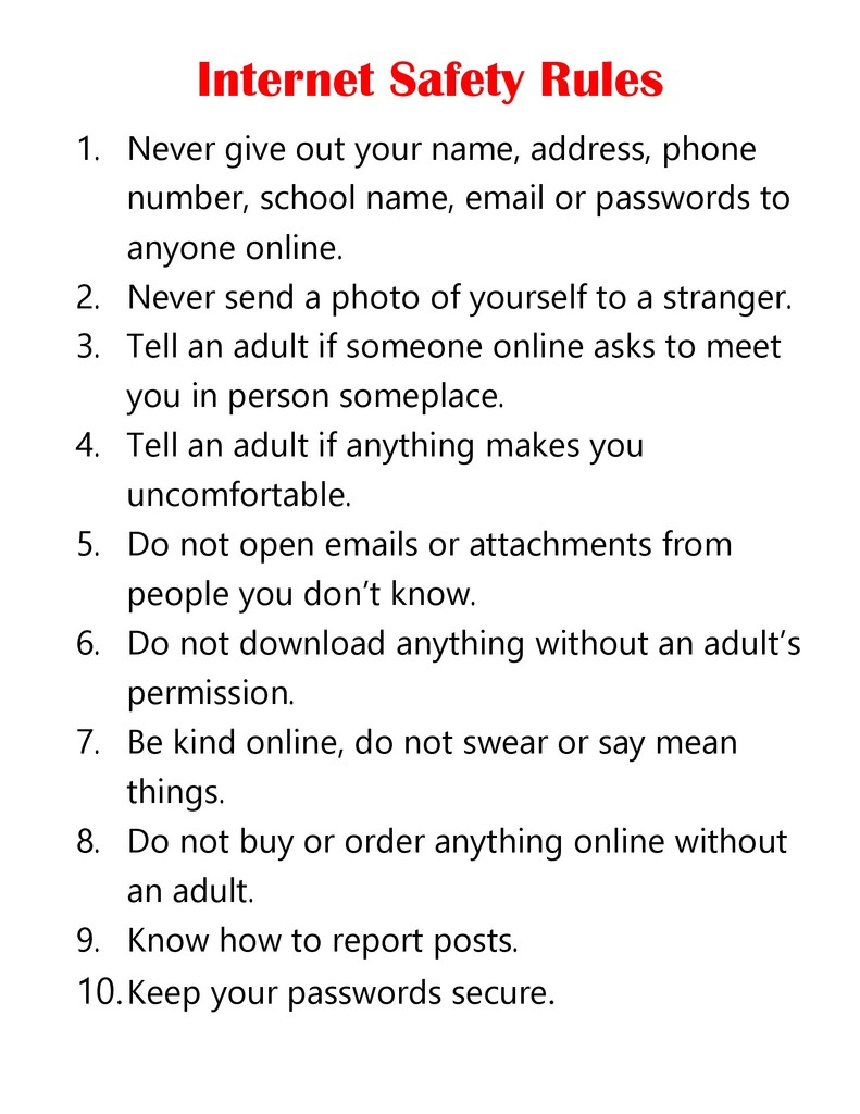 Internet Safety Rules